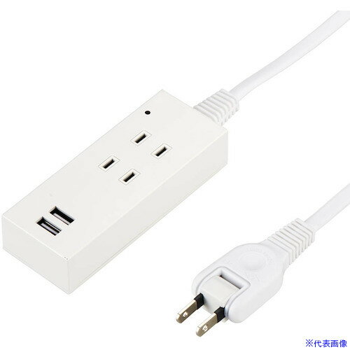 オレンジブック トラスコ中山　TRUSCOYAZAWA 雷ガード付2AC2USB2.1A1.5mホワイト 〔品番:Y02K4015WH2U〕[ 注番:4776318]特長●雷サージフィルターが雷などの過電圧から接続機器を保護します。●スマー...