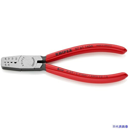 オレンジブック トラスコ中山　TRUSCOKNIPEX エンドスリーブ用圧着ペンチ プラスチックハンドル 〔品番:9761145A〕[ 注番:4787587]特長●識別マークの付けられた台形のダイス形状で圧着して、スリーブと導体を確実に接続...