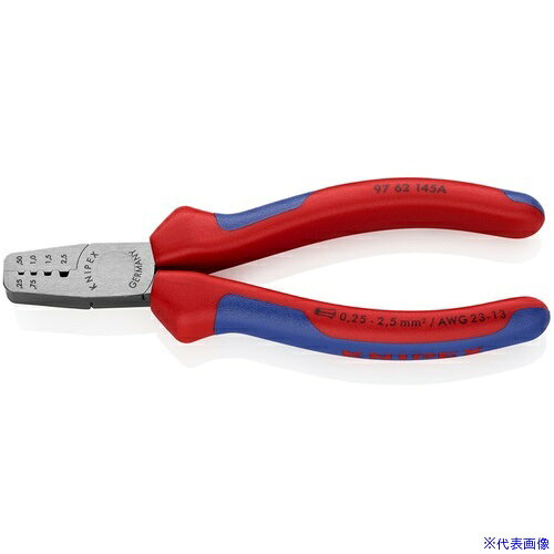 オレンジブック トラスコ中山　TRUSCOKNIPEX エンドスリーブ用圧着ペンチ コンフォートハンドル 〔品番:9762145A〕[ 注番:4787609]特長●識別マークの付けられた台形のダイス形状で圧着して、スリーブと導体を確実に接続...