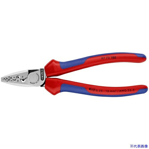 オレンジブック トラスコ中山　TRUSCOKNIPEX エンドスリーブ用圧着ペンチ コンフォートハンドル 〔品番:9772180〕[ 注番:4787625]特長●改善されたテコ比により、プライヤーにかける力を30%も軽減しています。●半円形...
