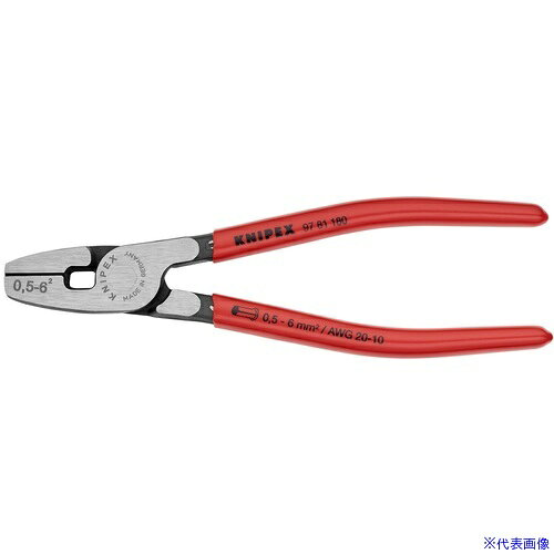 オレンジブック トラスコ中山　TRUSCOKNIPEX 9781−180 エンドスリーブ用圧着ペンチ 全長180mm 〔品番:9781180〕[ 注番:4787633]特長●前面からスリーブを挿入でき、手の届きにくい箇所、例えば狭く奥行きの...