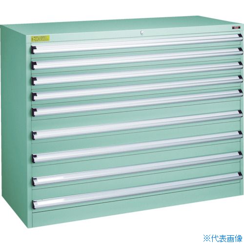 オレンジブック トラスコ中山　TRUSCOTRUSCO VE13S型キャビネット 1300X550XH1000 引出9段 〔品番:VE13S1006〕[ 注番:4790049]特長●セーフティロック機構付のため引き出しを1段開けていると安全...