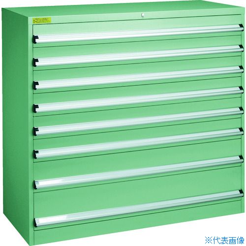 オレンジブック トラスコ中山　TRUSCOTRUSCO VE13S型キャビネット 1300X550XH1200 引出8段 〔品番:VE13S1203〕[ 注番:4790090]特長●セーフティロック機構付のため引き出しを1段開けていると安全...