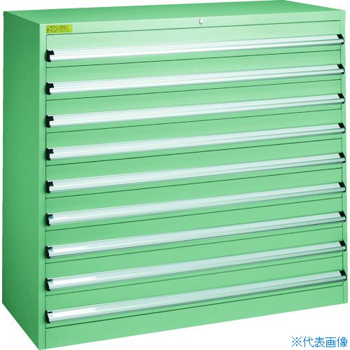 オレンジブック トラスコ中山　TRUSCOTRUSCO VE13S型キャビネット 1300X550XH1200 引出9段 〔品番:VE13S1206〕[ 注番:4790120]特長●セーフティロック機構付のため引き出しを1段開けていると安全...
