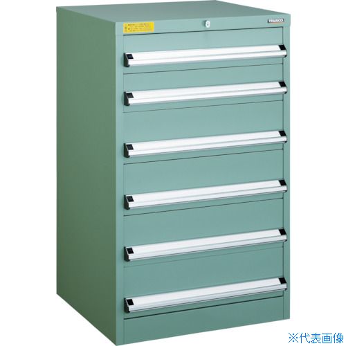 オレンジブック トラスコ中山　TRUSCOTRUSCO VE6S型中量キャビネット 600×550×H1000 引出6段 〔品番:VE6S1007〕[ 注番:4790596]特長●セーフティロック機構付のため引き出しを1段開けていると安全機...