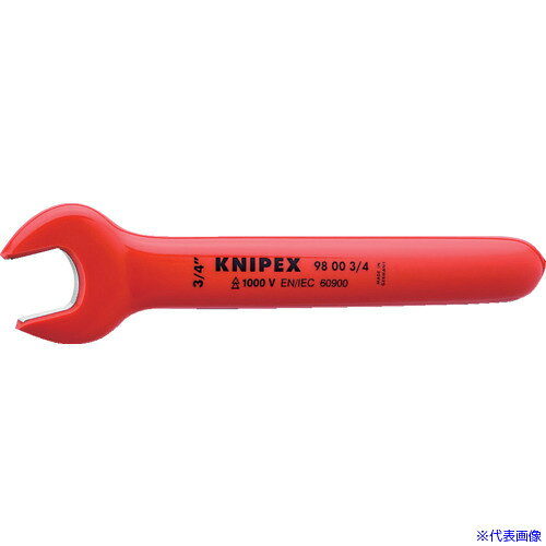 オレンジブック トラスコ中山　TRUSCOKNIPEX 【売切廃番】絶縁片口スパナ 3/4 〔品番:980034〕[ 注番:4793111]特長●クロムメッキされたベーシックなツールです。仕様●二面幅寸法(インチ)：3/4●全長(mm)：1...