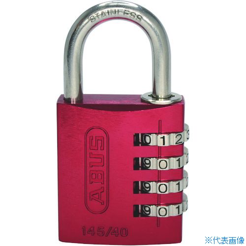 オレンジブック トラスコ中山　TRUSCOABUS ナンバー可変式ステンレスシャックル南京錠 145IB-40 レッド 〔品番:145IB40RE〕[ 注番:4957661]特長●サビに強いステンレス鋼製シャックルです。●10000通りの設...