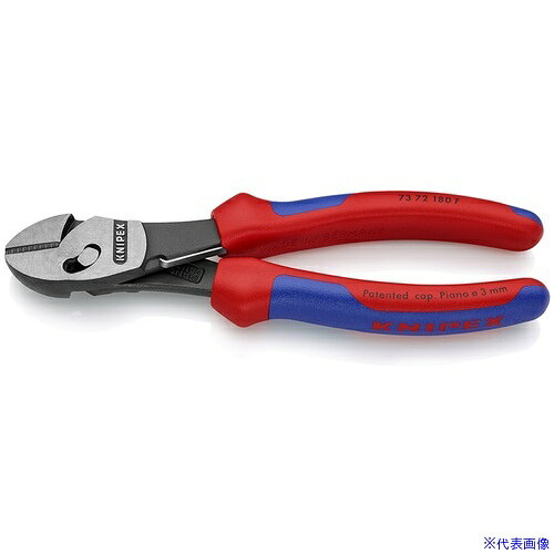 オレンジブック トラスコ中山　TRUSCOKNIPEX ツインフォースニッパー バネ付 180mm 〔品番:7372180F〕[ 注番:4972490]特長●理想の伝達力を産むダブルヒンジシステムです。●非常に少ない力で切断でき、手に掛かる...