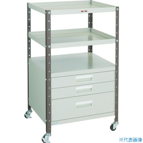 オレンジブック トラスコ中山　TRUSCOTRUSCO V型ツールワゴン 482X420XH798 3段引出付 〔品番:VL2〕[ 注番:5016738]特長●浅型と深型の引出しがついているので書類や工具の保管に便利です。仕様●最大積載量(...