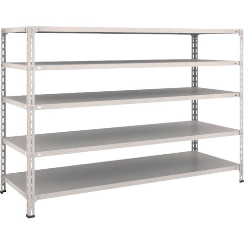 オレンジブック トラスコ中山　TRUSCOTRUSCO スチールラック 軽量ボルト式棚 1800X600XH1200 5段 ネオグレー 〔品番:46W15〕[ 注番:5024943]特長●4方からの出し入れがしやすく、棚板の上下面4面は振れ...