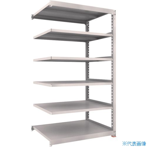 オレンジブック トラスコ中山　TRUSCOTRUSCO スチールラック M3型中量棚 1200×921×H2100 6段 連結 ネオグレー 〔品番:M37496B〕[ 注番:5090318]特長●ボルトを1本も使用していないボルトレス構造で...