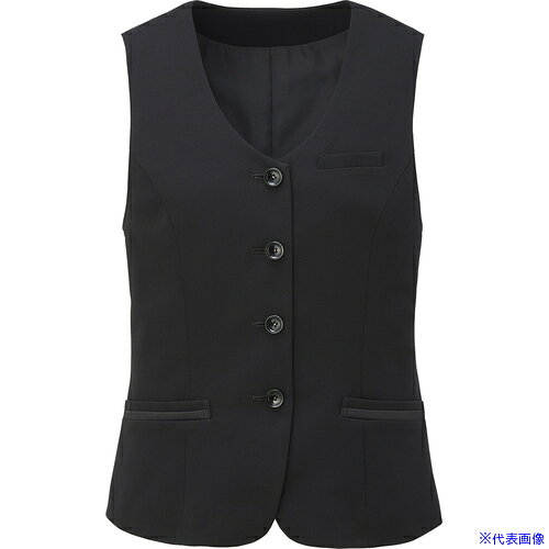 オレンジブック トラスコ中山　TRUSCOGROW 事務服 ベスト レディース オフィス 制服 ブラック 15 〔品番:GVEL2052B915〕[ 注番:5211428]特長●360度ぐーんと伸びる、全方位ストレッチ性に優れたニット素材を...