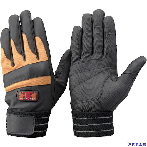 オレンジブック トラスコ中山　TRUSCOトンボレックス 合皮×甲ニット手袋 ブラック×オレンジ 〔品番:E843RM〕[ 注番:5221038]特長●合成皮革使用でグリップ感も良く、耐久性にも優れ、訓練等で汚れても水洗いが簡単なタイプです...