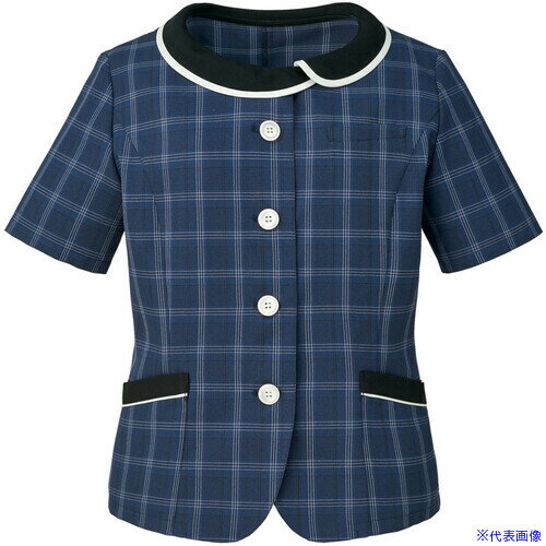 オレンジブック トラスコ中山　TRUSCOGROW クレール・チェック/テンダーカルゼオーバーブラウス紺系07 〔品番:GOBL2008K507〕[ 注番:5263063]特長●上品なチェック柄のオーバーブラウス。●洗い替えに揃えやすいお手...