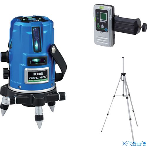 オレンジブック トラスコ中山　TRUSCOKDS ミントグリーンレーザー401受光器三脚付 〔品番:RGL401RSA〕[ 注番:5334625]特長●ギラつきを抑えたミントグリーンレーザータイプです。●ラインの明るさを1〜100％の間で調...