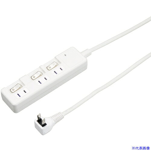 オレンジブック トラスコ中山　TRUSCOYAZAWA 雷ガード付3個口節電タップ3mホワイト 〔品番:H8KS333WH〕[ 注番:5346970]特長●雷ガード、個別スイッチ、シャッター、充実の安全機能付きです。仕様●コンセント数：3●...