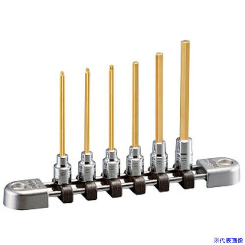 オレンジブック トラスコ中山　TRUSCOnepros ネプロス6.3sq.ロングヘキサゴンビットソケットセット[6コ組] 〔品番:NTBT2L06A〕[ 注番:5349272]特長●ネプロス 6.3sq. ソケットホルダーにセットしたビッ...