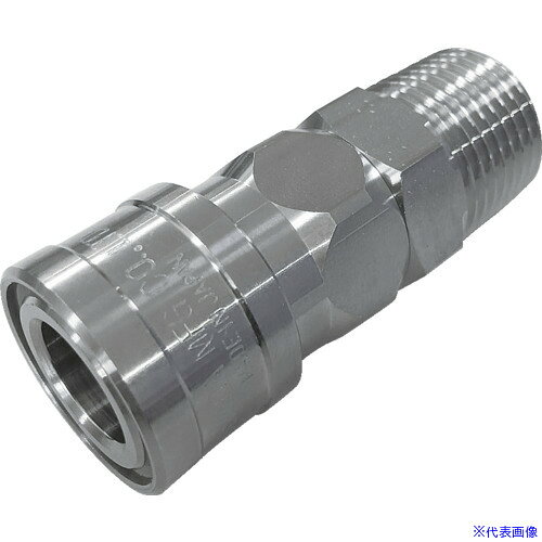 オレンジブック トラスコ中山　TRUSCONKCカップリング NL型カップリングソケット(SUS304) R1/4 オネジ 〔品番:NL22SMS〕[ 注番:5361053]特長●ソケットに内蔵された自動開閉バルブがプラグの着脱に応じて開閉...