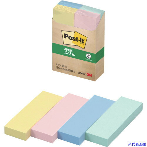 オレンジブック トラスコ中山　TRUSCO3M ポスト・イット 75X25mm 100枚X4パッド 4色混色 〔品番:500RPBK〕[ 注番:5421217]特長●通常粘着タイプです。●くり返し貼ったりはがしたりでき、相手をいためません。...