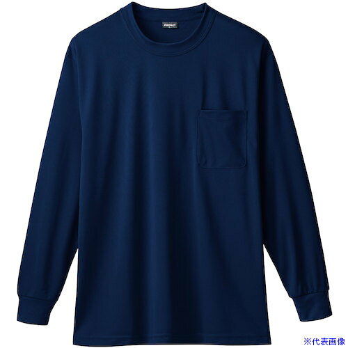 オレンジブック トラスコ中山　TRUSCO桑和 50384 長袖Tシャツ(胸ポケット付き) ネイビー 4L 〔品番:5038414L〕[ 注番:5436073]特長●通気性に優れたハニカムメッシュ（裏使い）を使用しています。●吸汗速乾加工に...
