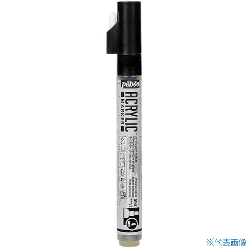 オレンジブック トラスコ中山　TRUSCOPebeo アクリリックマーカー 4mm 中太ラウンド プレシャスシルバー 〔品番:205856〕[ 注番:5463389]特長●乾くと耐水性になります。用途●紙、カードボード、木、石膏、アセテート...