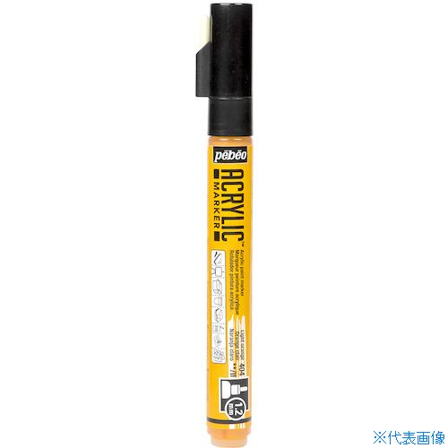 オレンジブック トラスコ中山　TRUSCOPebeo アクリリックマーカー 1.2mm 細ラウンド ライトオレンジ 〔品番:205704〕[ 注番:5487157]特長●乾くと耐水性になります。用途●紙、カードボード、木、石膏、アセテート、...