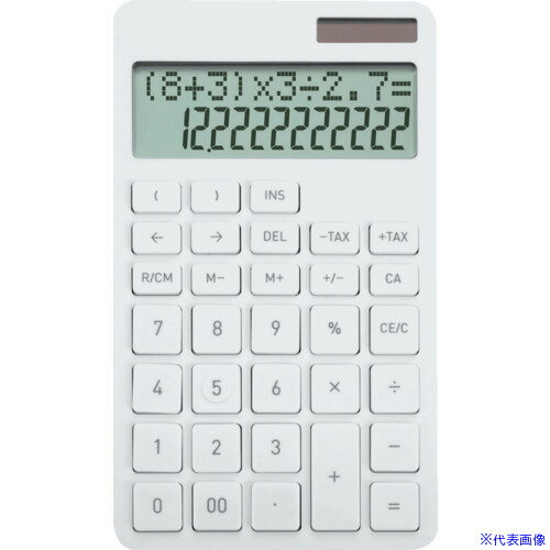 オレンジブック トラスコ中山　TRUSCOASKA 計算式表示電卓 ホワイト 〔品番:C1258W〕[ 注番:5523932]特長●打ち込んだ計算式が表示される電卓です。●かっこを使った計算も出来ます。仕様●桁数：12●縦(mm)：154●...