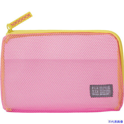 オレンジブック トラスコ中山　TRUSCOKING JIM FLATTY SHEER Mサイズ ピンク 〔品番:5164P〕[ 注番:5536152]特長●ポップなカラーとシアー感が特徴の軽やかなメッシュポーチです。●ポーチの片側にコシのあ...