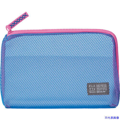オレンジブック トラスコ中山　TRUSCOKING JIM FLATTY SHEER Mサイズ 青 〔品番:5164B〕[ 注番:5536156]特長●ポップなカラーとシアー感が特徴の軽やかなメッシュポーチです。●ポーチの片側にコシのある芯...