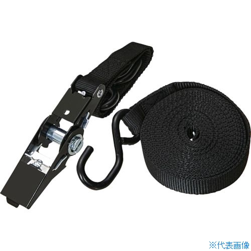 オレンジブック トラスコ中山　TRUSCOTRUSCO 簡易結束ベルト 25mmX5m ダブルフックタイプ 黒(ラチェット機能あり) 〔品番:TSB255FBK〕[ 注番:5547417]特長●ラチェットバックルを採用しているため、作業性が...