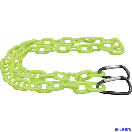 オレンジブック トラスコ中山　TRUSCOラクテム プラチェーン カット品 カラビナフック付 蛍光 L2000 〔品番:PCHF2000〕[ 注番:5608284]特長●指定寸法にカットしたプラスチックチェーンです。●両側にカラビナフックを...