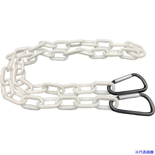 オレンジブック トラスコ中山　TRUSCOラクテム プラチェーン カット品 カラビナフック付 白 L1000 〔品番:PCHW1000〕[ 注番:5608291]特長●指定寸法にカットしたプラスチックチェーンです。●両側にカラビナフックを取...