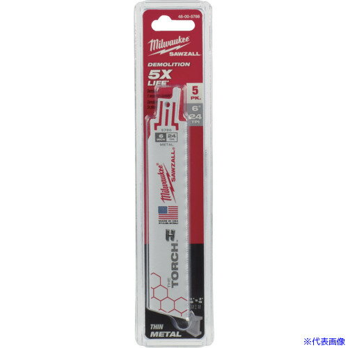 オレンジブック トラスコ中山　TRUSCOmilwaukee TORCH金工用レシプロソーブレード 24TPI 152mm(5本パック) 〔品番:48005786〕[ 注番:5657183]特長●ストレートカットに最適です。●主な用途：鋼管...