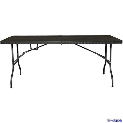 オレンジブック トラスコ中山　TRUSCOTASSCOM 木目調折り畳みテーブル 180cm 〔品番:TAN3006180〕[ 注番:5727475]特長●2つ折りでコンパクトに収納可能。●折り畳み時に持ち運びやすい取っ手付き●天板は木目調...