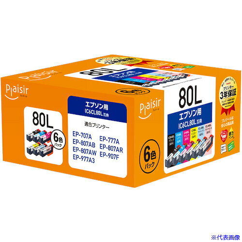 オレンジブック トラスコ中山　TRUSCOPlaisir エプソン IC6CL80L互換インクカートリッジ 〔品番:PLEE80L6P〕[ 注番:5808093]特長●コンシューマー用からビジネス用まで品揃え●安心サポート●純正品の使用に比...