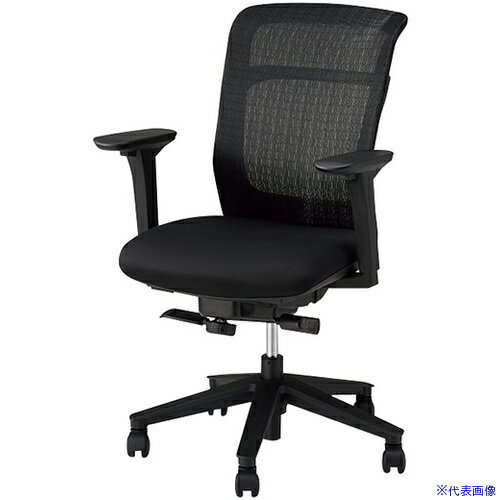 オレンジブック トラスコ中山　TRUSCONAIKI 事務用チェア 背：ブラック/座：ブラック 可動肘付 〔品番:PAENB511FATBK〕[ 注番:5978617]特長●さまざまなシーンで活躍するライト感覚なメッシュチェアーです。●チェ...