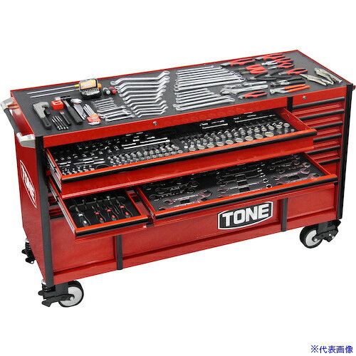 オレンジブック トラスコ中山　TRUSCOTONE エクストラローラーキャビネットセット 〔品番:TCXT9110〕[ 注番:6090375]特長●TONE設立85周年を記念したTONE史上最大サイズのツールセットです。●内容品が全て収まる...