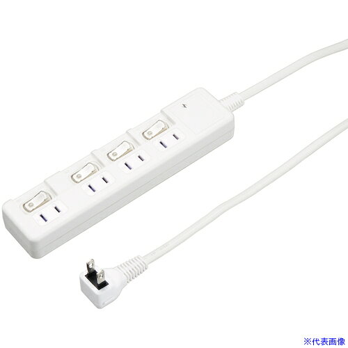 オレンジブック トラスコ中山　TRUSCOYAZAWA 雷ガード付4個口節電タップ3mホワイト 〔品番:H8KS443WH〕[ 注番:6115597]特長●『雷ガード』『個別スイッチ』『シャッター』充実の安全機能付き仕様●コンセント数：4●...