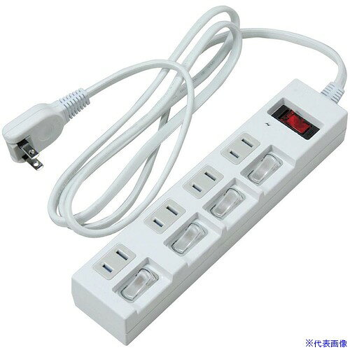 オレンジブック トラスコ中山　TRUSCOYAZAWA 個別集中スイッチ付節電タップ4個口2m白 〔品番:Y02BKS452WH〕[ 注番:6280192]特長●差し込み口の間が広く開いている箇所があるので、ACアダプターも楽に接続できます...