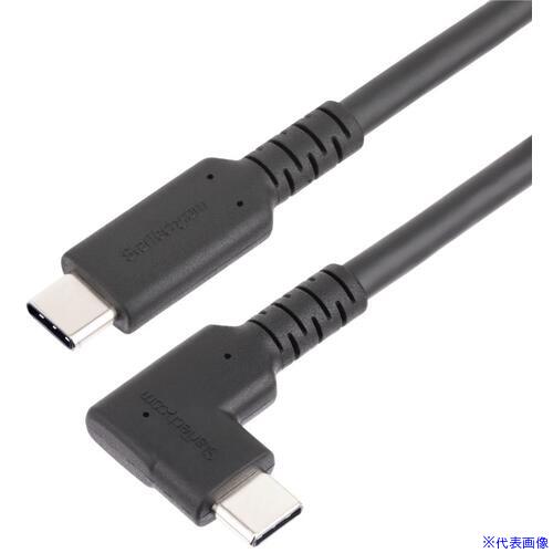 オレンジブック トラスコ中山　TRUSCOスターテック USB-Cケーブル/L字型/高耐久/1m/USB 3.2 Gen 1/4K60Hz DPalt/100W PD/同期充電 〔品番:RUSB31CC1MBR〕[ 注番:6527444]特...