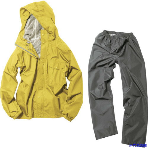 オレンジブック トラスコ中山　TRUSCOMakku デイリーレインスーツ マスタード L 〔品番:AS51202B〕[ 注番:6672001]特長●軽量・透湿素材のレインスーツです。●視界を妨げないセーフティーフード仕様です。仕様●色：マ...