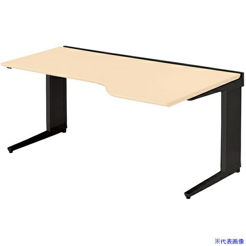 オレンジブック トラスコ中山　TRUSCONAIKI 平デスク(右ウェーブタイプ) トリアス TR型/天板:シルクウッド 本体:ブラック/W1600×D900×H720 〔品番:TRH167EFRBS〕[ 注番:6810229]特長●【情報...