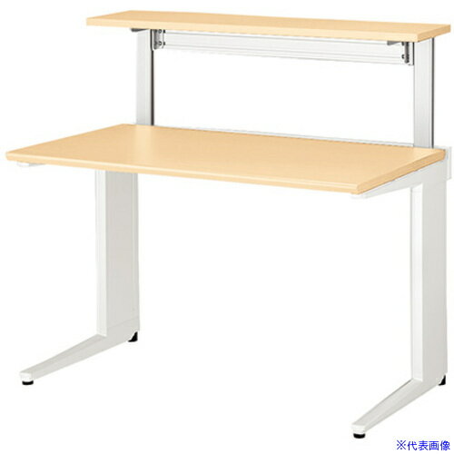 オレンジブック トラスコ中山　TRUSCONAIKI 平デスク(机上テーブル付) トリアス TR型/天板:シルクウッド 本体:クリアーホワイト/W1200×D700×H1096 (天板面:H720) 〔品番:TRH127FMTWS〕[ 注番...