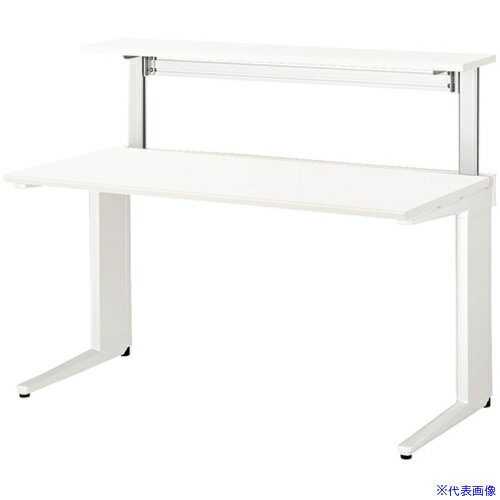 オレンジブック トラスコ中山　TRUSCONAIKI 平デスク(机上テーブル付) トリアス TR型/天板:ホワイト 本体:クリアーホワイト/W1400×D700×H1096 (天板面:H720) 〔品番:TRH147FMTWH〕[ 注番:6...