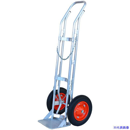 オレンジブック トラスコ中山　TRUSCOHARAX ボンベ運搬台車 タフボーイ 〔品番:TBG230〕[ 注番:6881853]特長●アルミ製ですから軽量で、取り回しや持ち運びに便利です。●チェーンが2箇所ありますから安全です。用途●70...