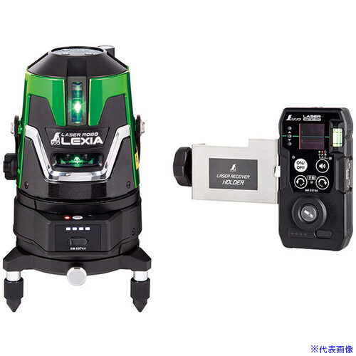 オレンジブック トラスコ中山　TRUSCOシンワ レーザーロボ LEXIA 51 グリーン自動追尾回転台受光器セット 〔品番:69741〕[ 注番:6889451]特長●受光器は付属のホルダー EASY-LOCKに取り付けて持ち運ぶことがで...