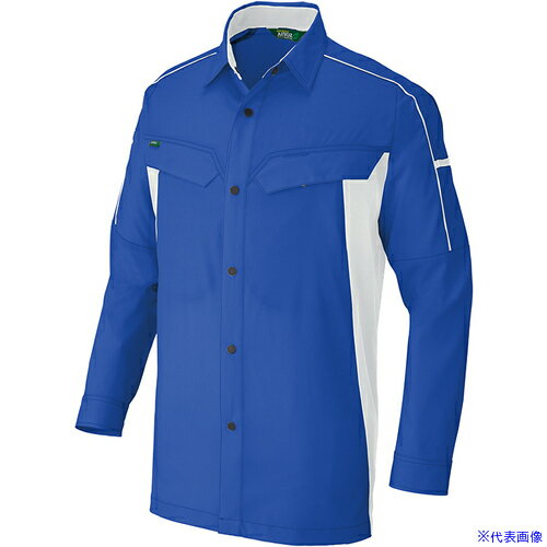 オレンジブック トラスコ中山　TRUSCOアイトス 長袖ストレッチシャツ(エコワーカーストレッチ) AZ1936 ブルー S 〔品番:AZ1936006S〕[ 注番:6910761]特長●植物性由来（サトウキビ廃糖蜜）の合成繊維を使用したエ...