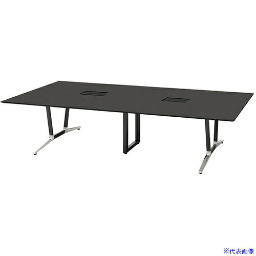 オレンジブック トラスコ中山　TRUSCONAIKI ミーティングテーブル(舟底配線付 アドコード ADC型/天板:ブラック 脚部:ポリッシュ/W3200×D1200 〔品番:ADC3212AKHPBBT〕[ 注番:6914987]特長●大...