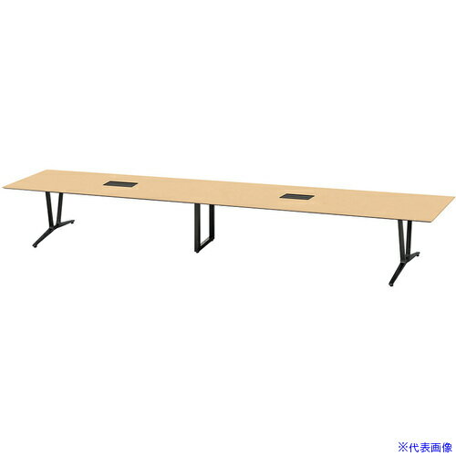 オレンジブック トラスコ中山　TRUSCONAIKI ミーティングテーブル(舟底配線付 アドコード ADC型/天板:シルクウッド 脚部:ブラック/W4800×D900 〔品番:ADC4809AKHBBS〕[ 注番:6918124]特長●大人...