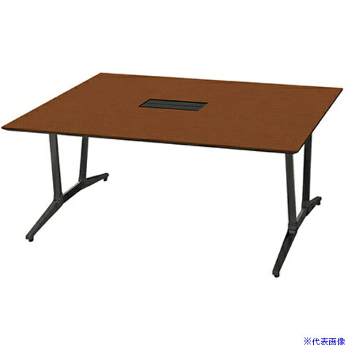 オレンジブック トラスコ中山　TRUSCONAIKI ミーティングテーブル(舟底配線付 アドコード ADC型/天板:ダークウォールナット 脚部:ブラック/W1800×D1200 〔品番:ADC1812AKHBBWN〕[ 注番:6919740...